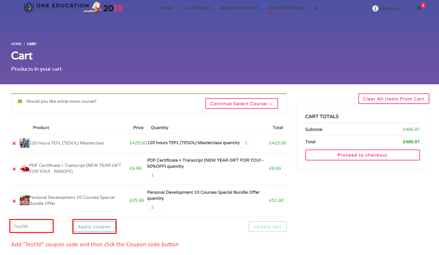 How to Apply Coupon Code? – One Education