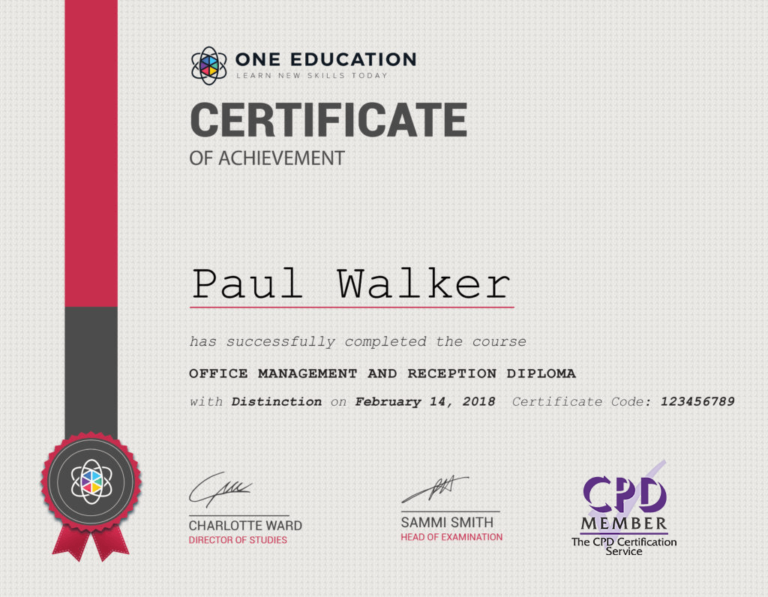 Order Your Certificate – One Education