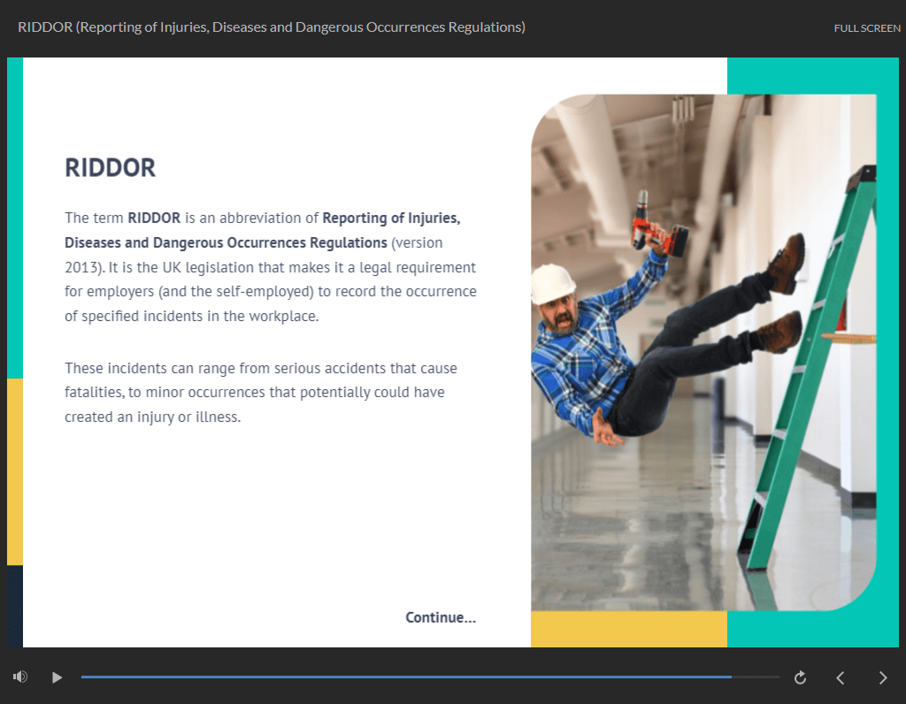 RIDDOR Training – One Education