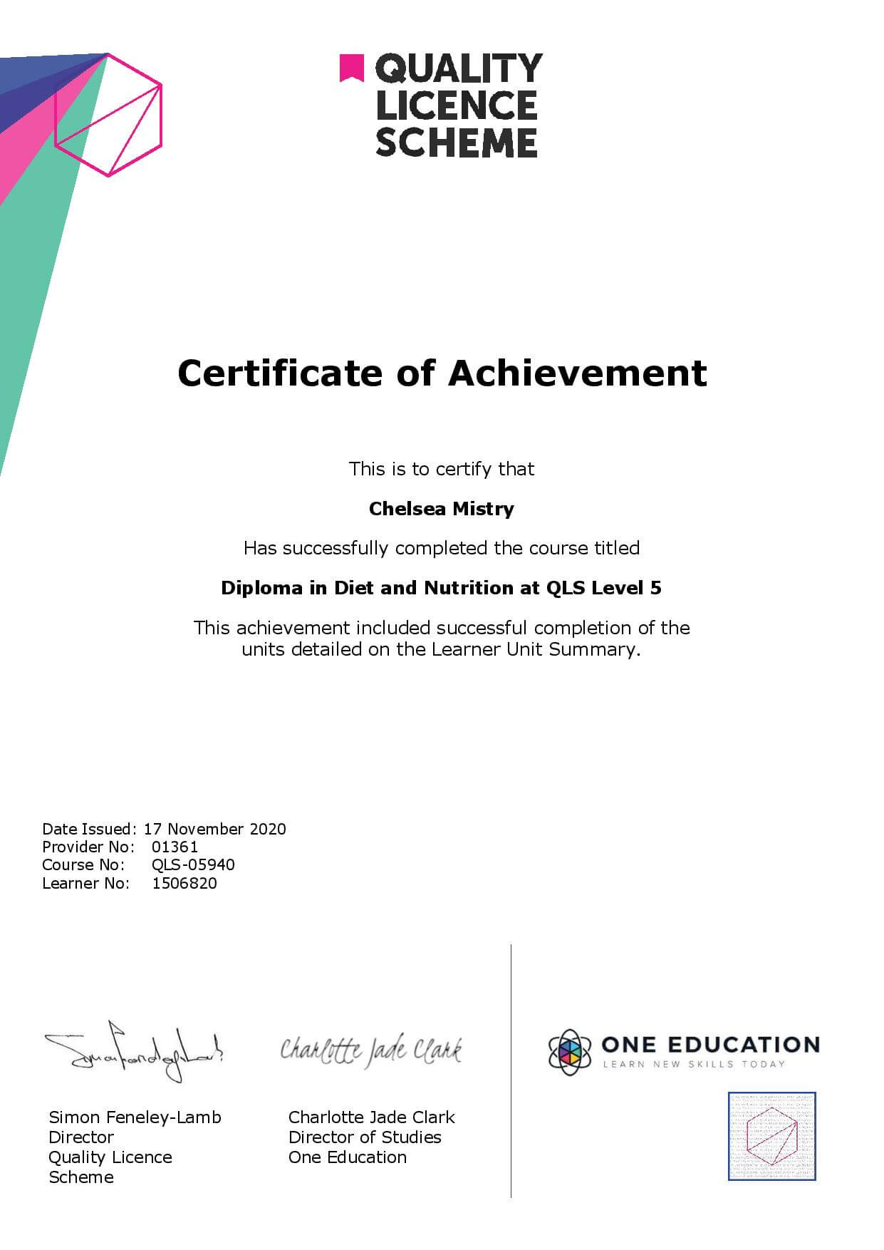 Get your QLS Endorsed Certificate – One Education