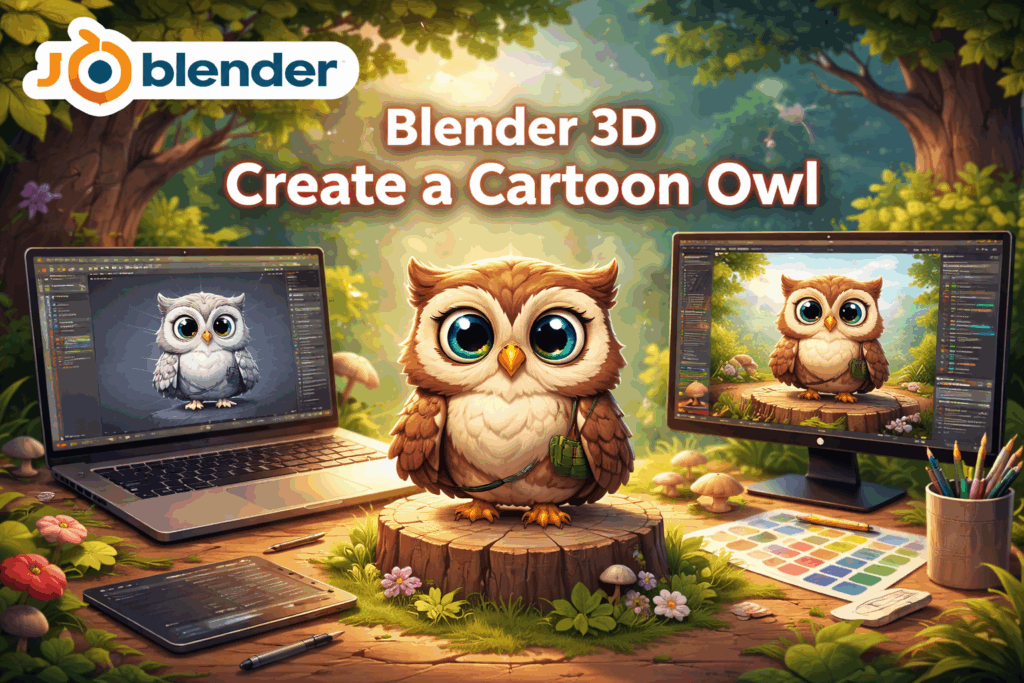 Blender 3D : Create a Cartoon Owl – One Education