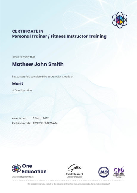 Order Your Certification – One Education