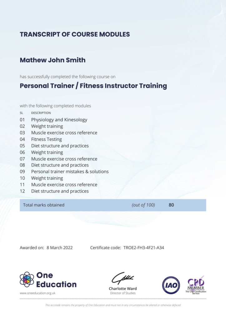 Order Your Certificate – One Education