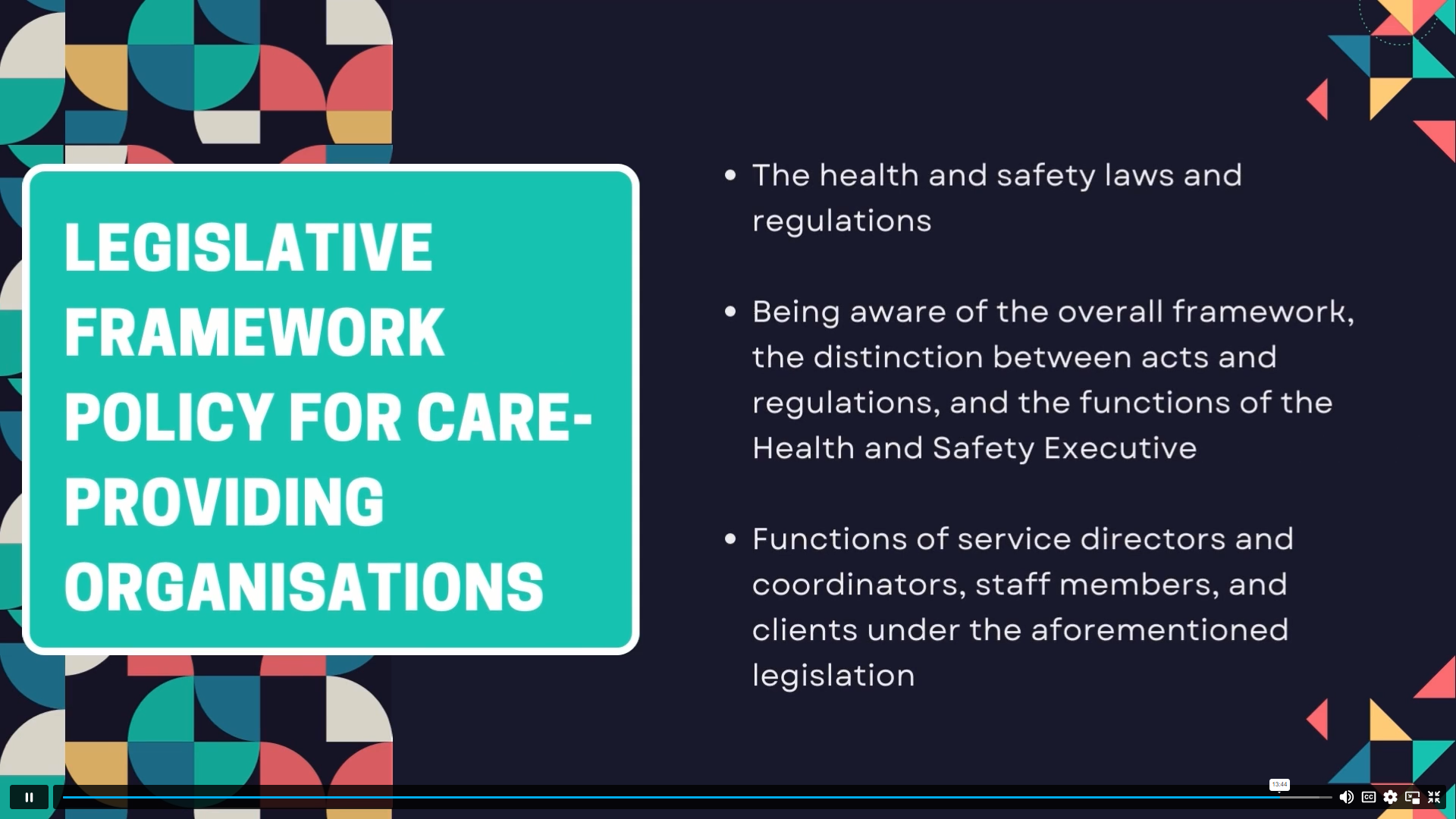 Health and safety in Care – One Education