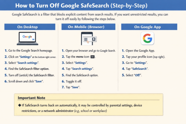 Google SafeSearch Settings Explained How to Turn It Off Quickly